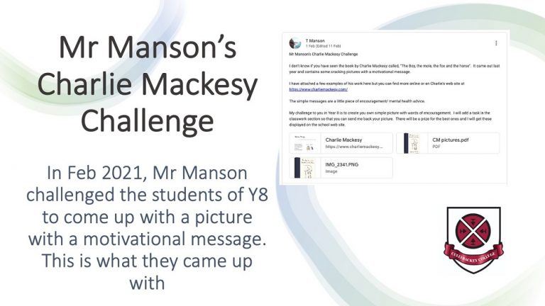 Charlie Mackesy Competition - Cullybackey College