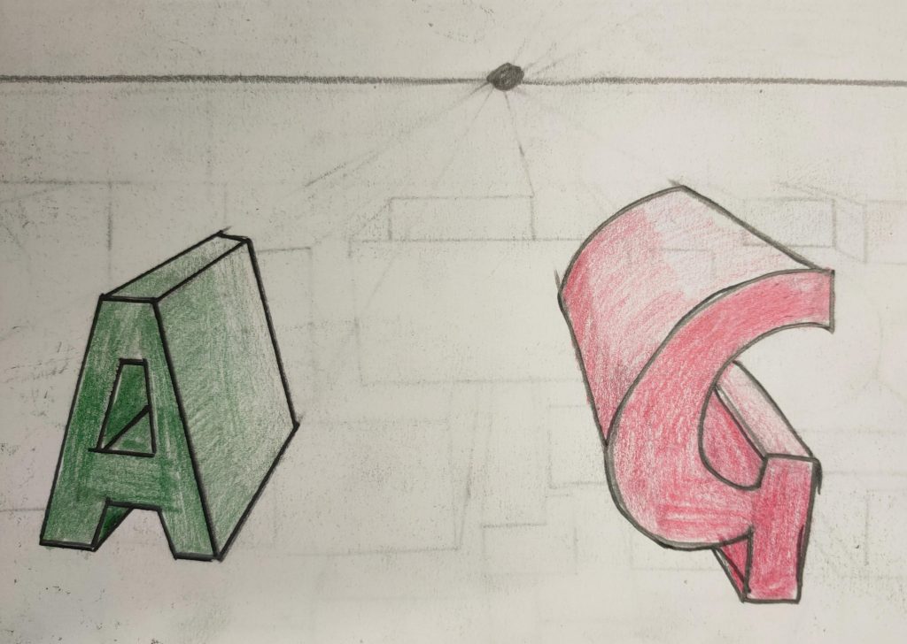 Year 9 Two Point Perspective Work - Cullybackey College