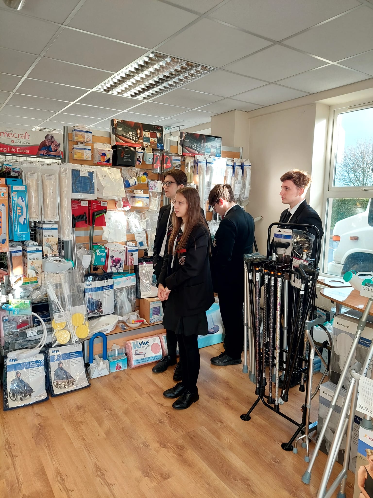 Year 14 Health and Social Care class visit Moorings Mediquip Centre ...