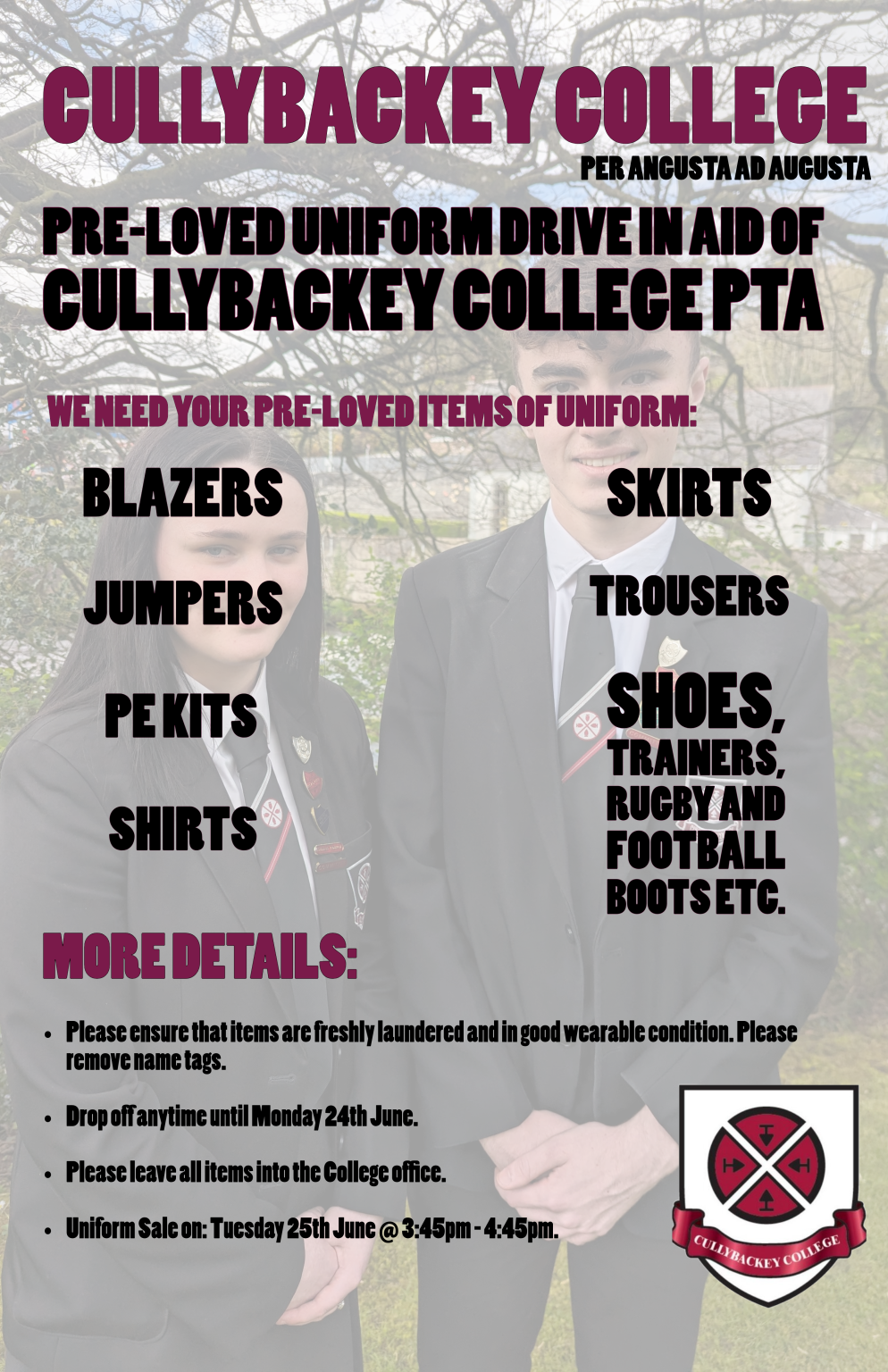 PTA Uniform Drive - Cullybackey College